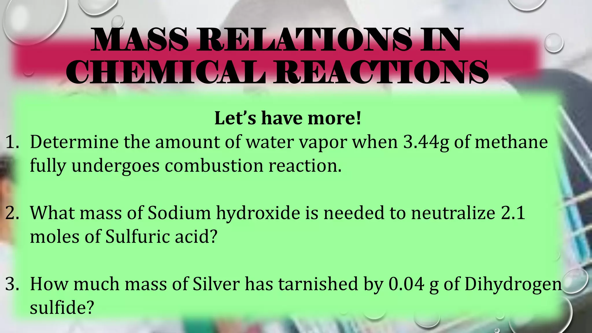 Basics of Chemistry: Chemical stoichiometry | PDF