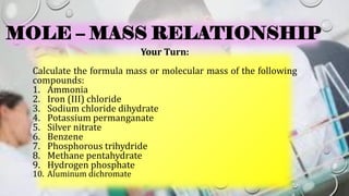 Basics of Chemistry: Chemical stoichiometry | PDF