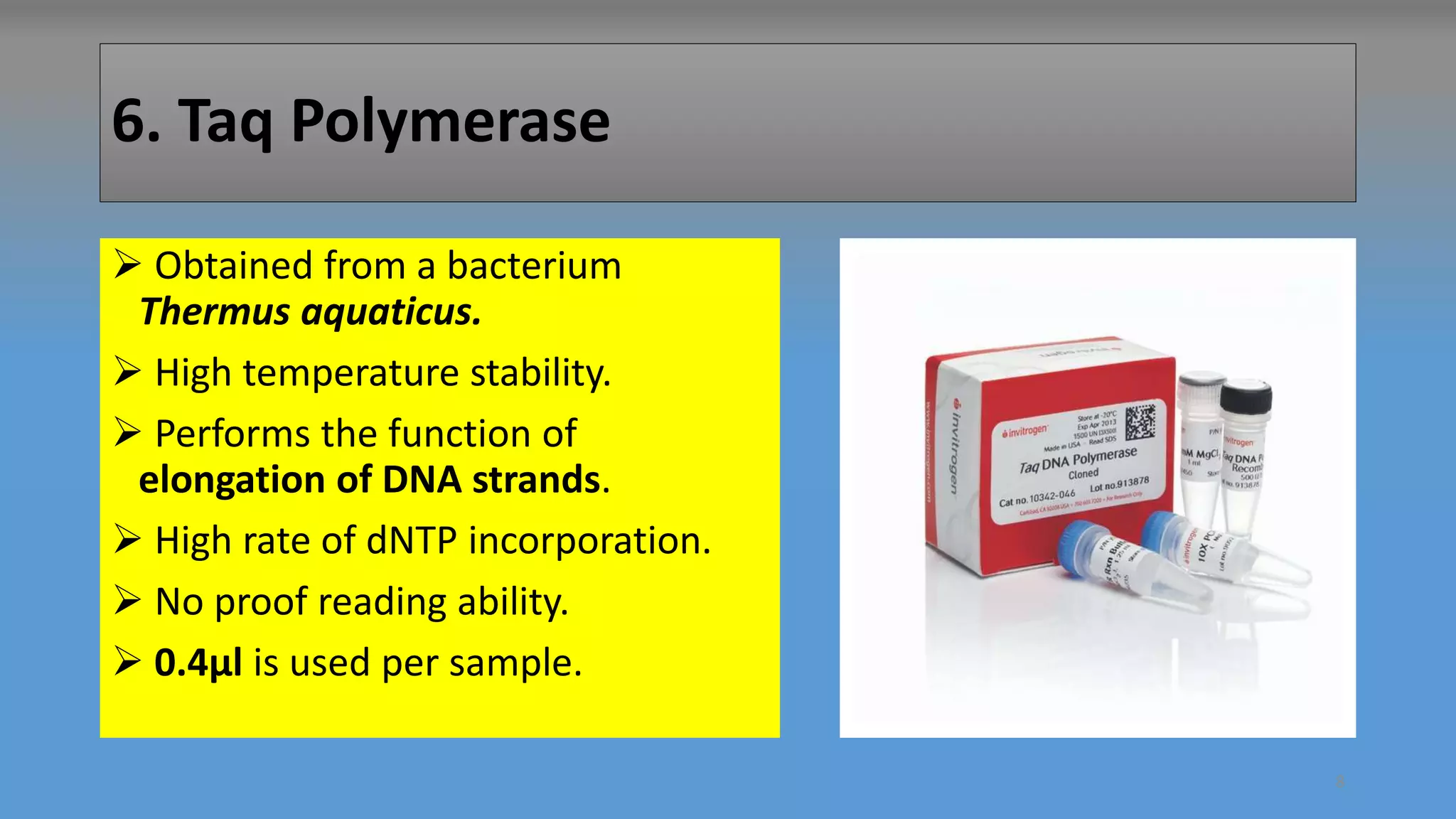 Chemicals used in pcr | PPTX