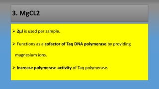 Chemicals used in pcr | PPTX | Chemistry | Science