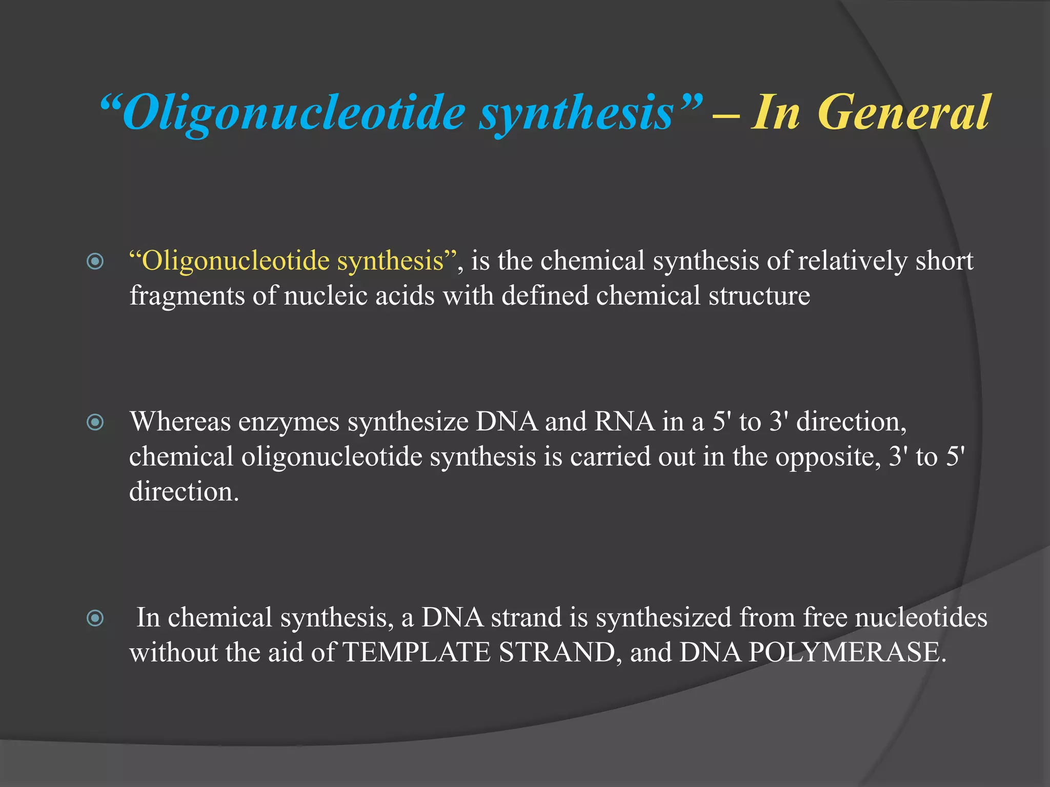 Chemical synthesis of DNA By Prabhu Thirusangu | PPTX