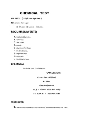 TSI test | PDF