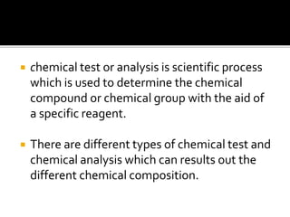 Chemical testing | PPTX