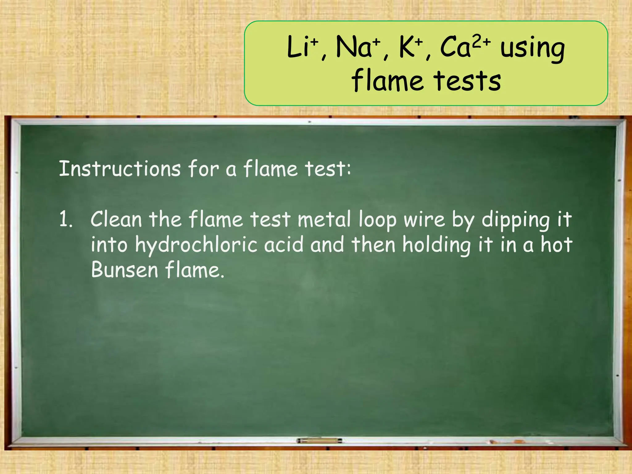 Chemical Tests; flame test, positive and negative ions test Edexcel ...