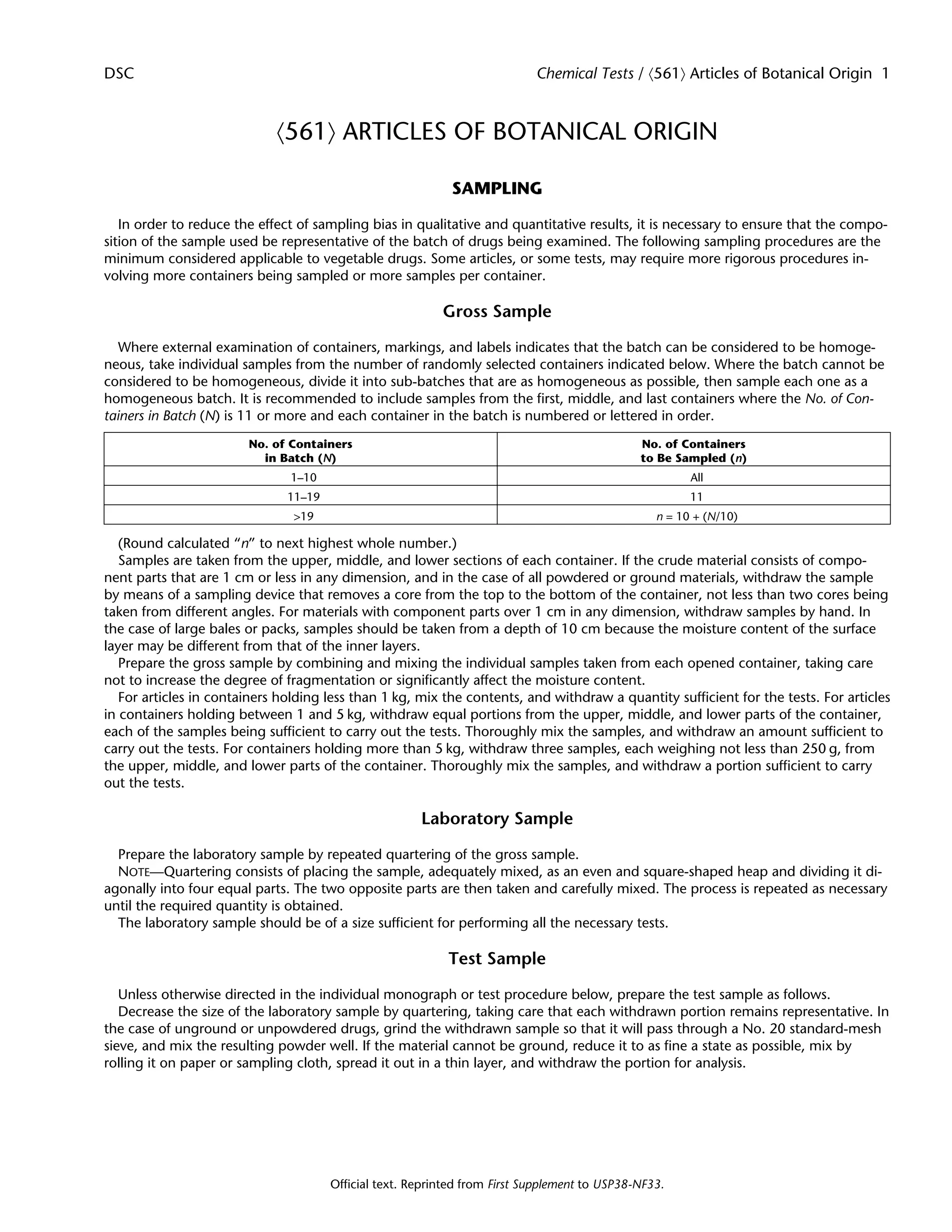 ARTICLES OF BOTANICAL ORIGIN METHODS OF ANALYSIS | PDF