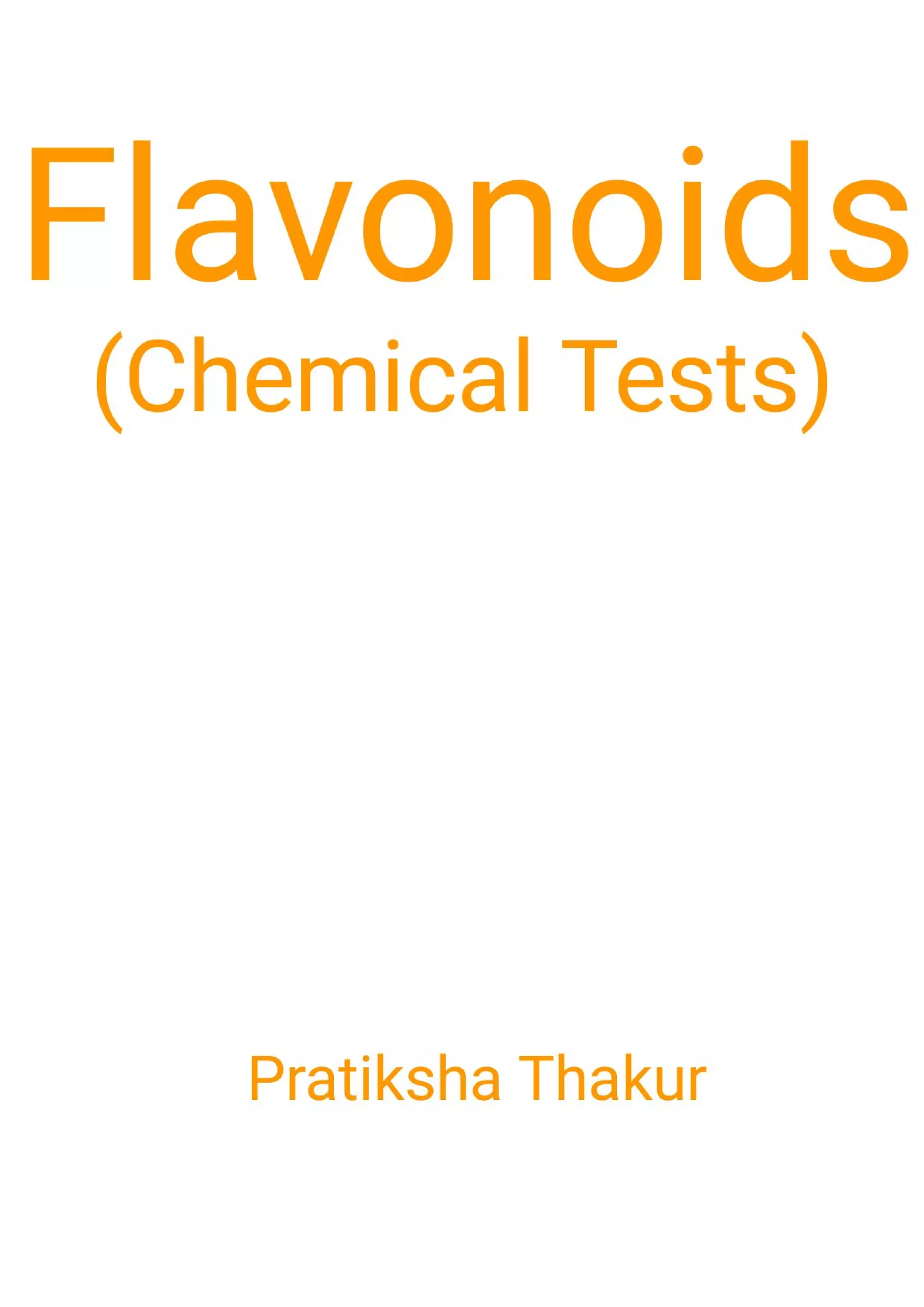 Chemical Tests of Flavonoids | PDF