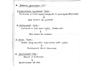 Chemical Tests of Saponin Glycosides | PDF