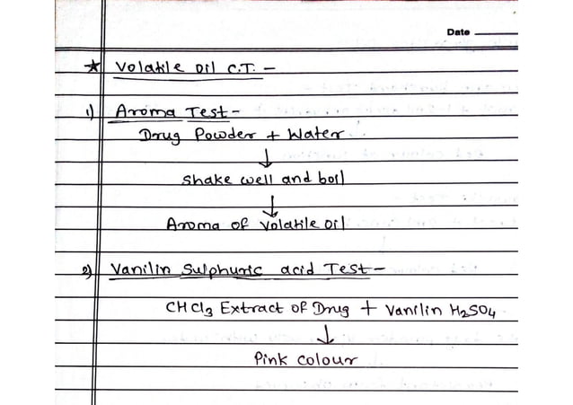 Chemical Tests of Volatile Oils | PDF | Chemistry | Science