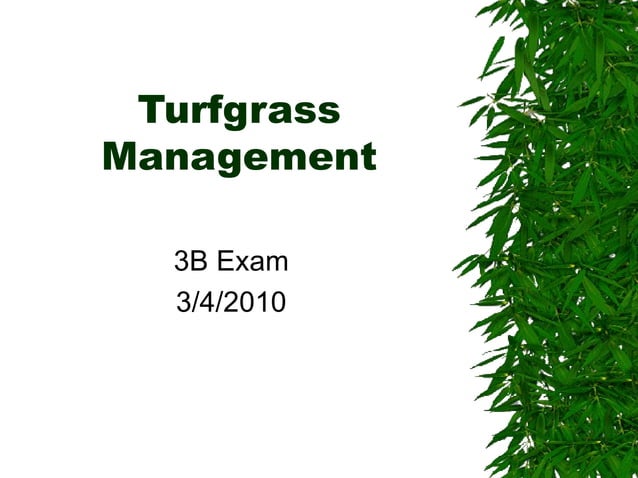 Chemical Training Turfgrass Management | PPT