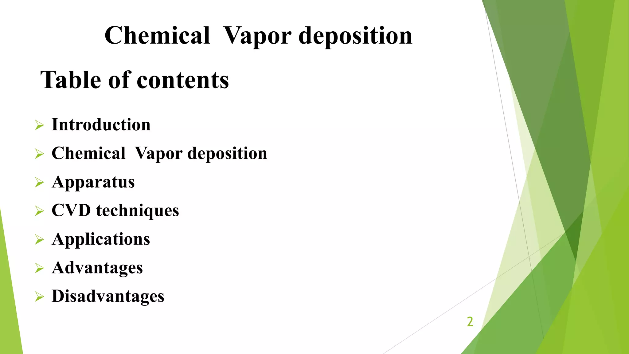 Chemical vapor deposition and its types 120589 | PPTX
