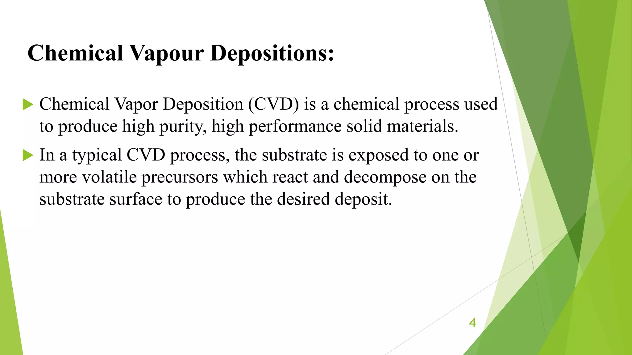 Chemical vapor deposition and its types 120589 | PPTX