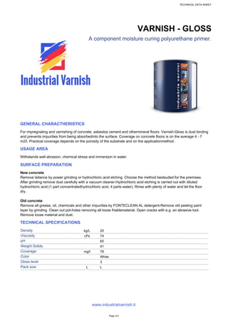Chemical Varnish Datasheet Template | PDF