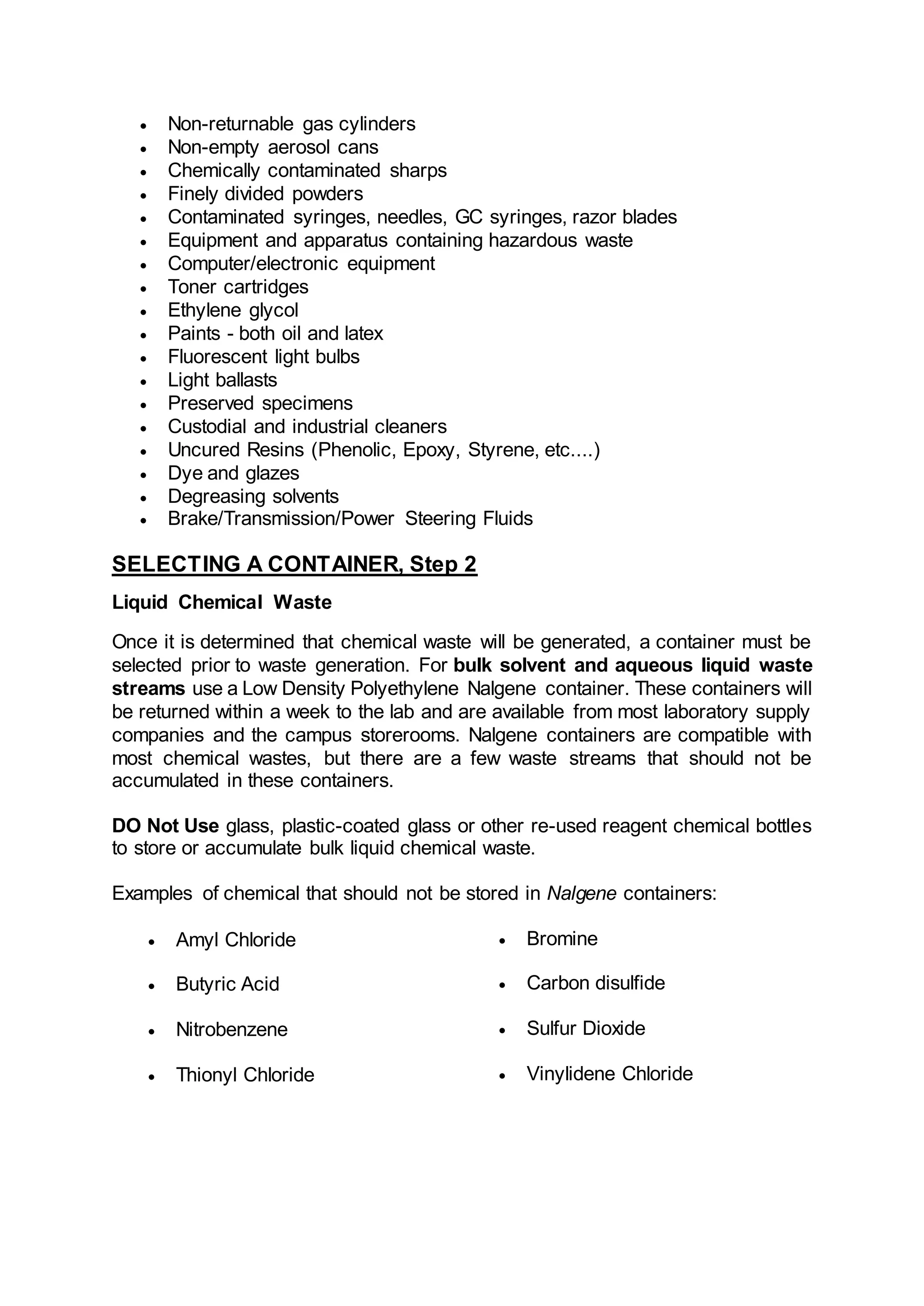 Chemical waste management | DOCX