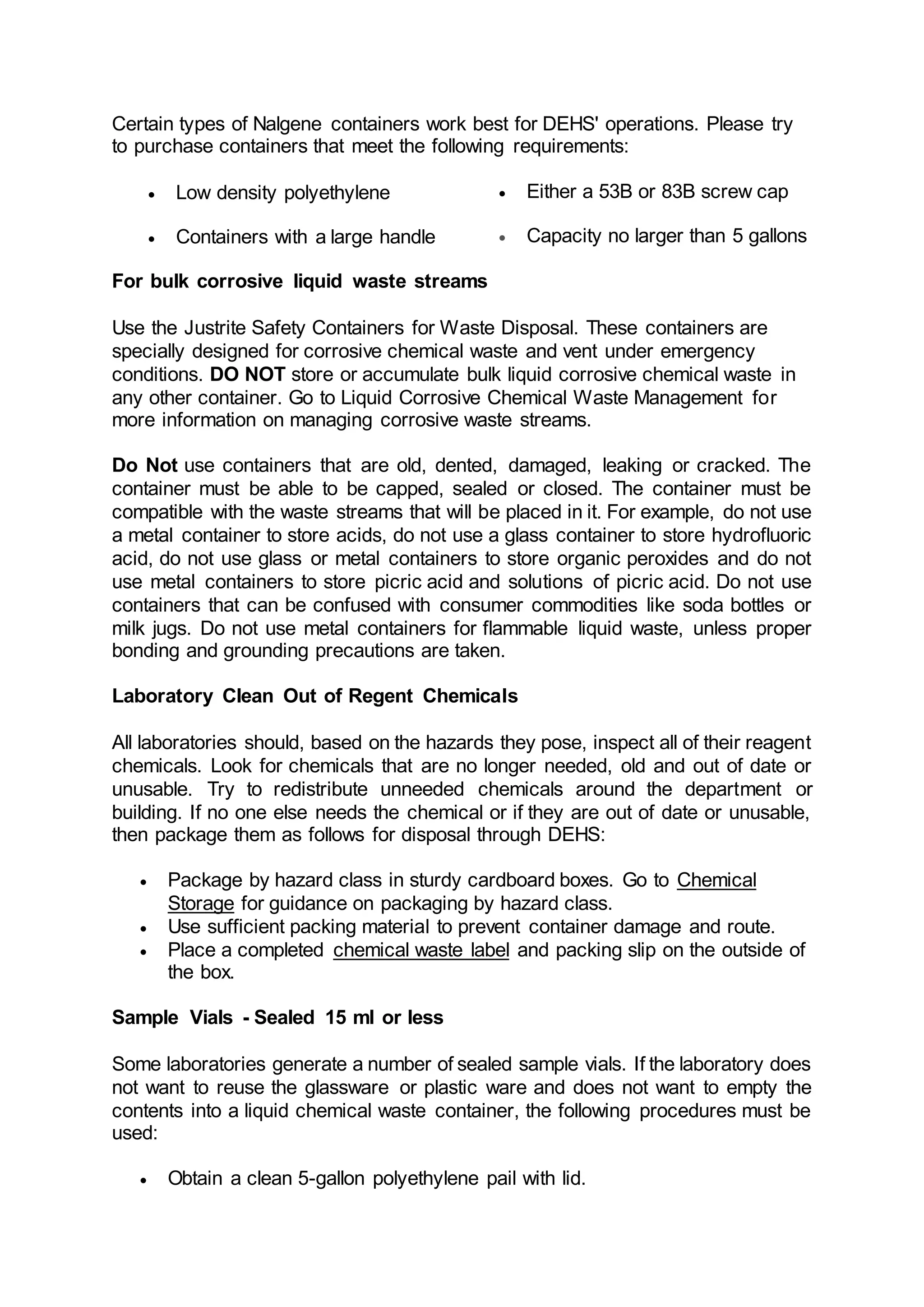 Chemical waste management | DOCX