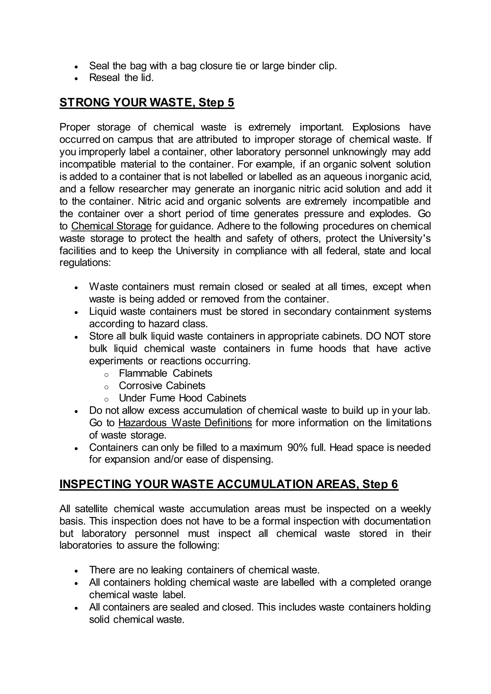 Chemical waste management | DOCX