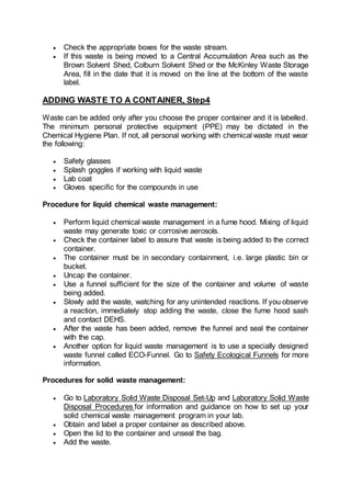 Chemical waste management | DOCX