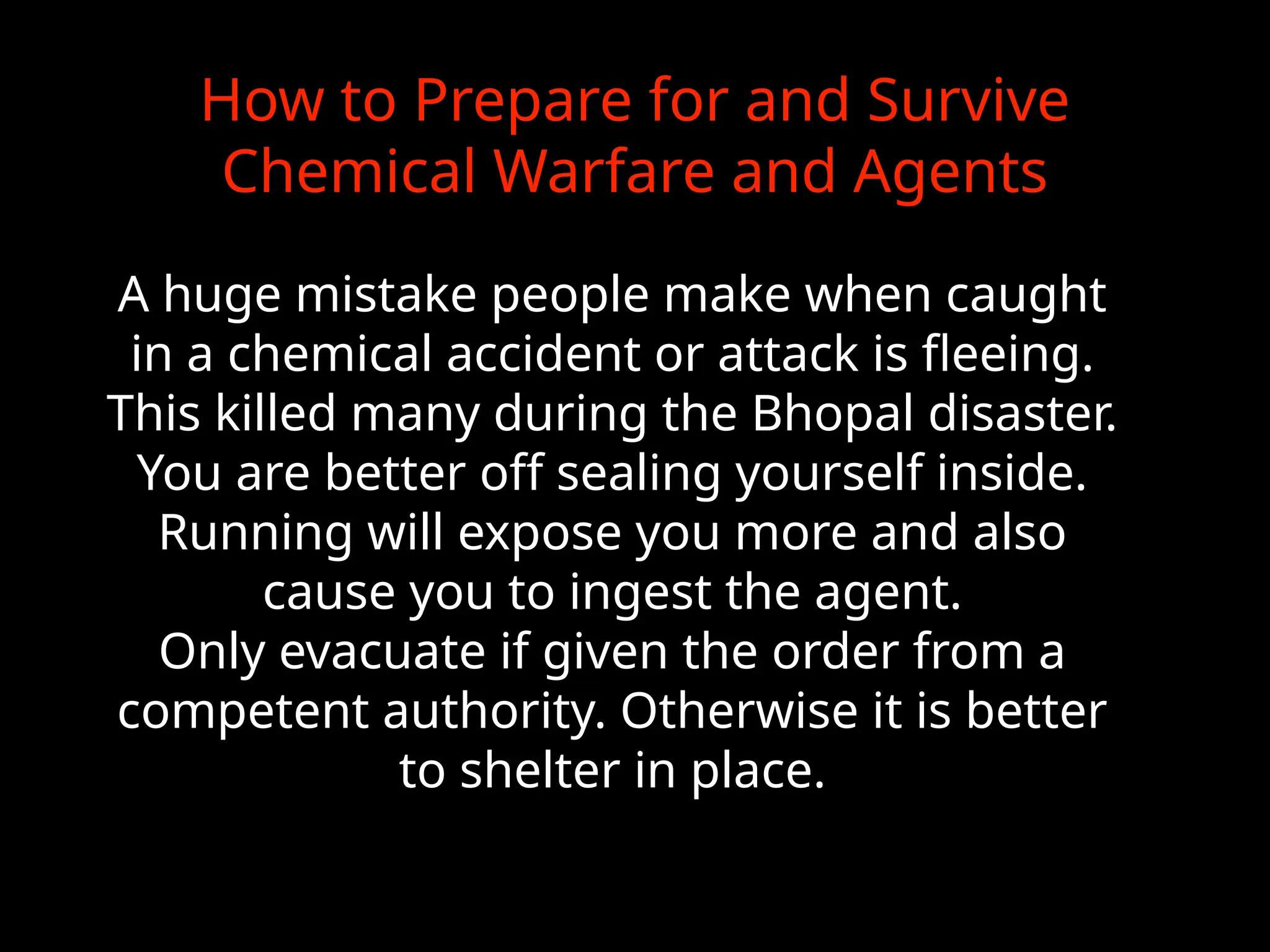 Chemical Weapons and Accidents, and How To Survive Them | PPTX
