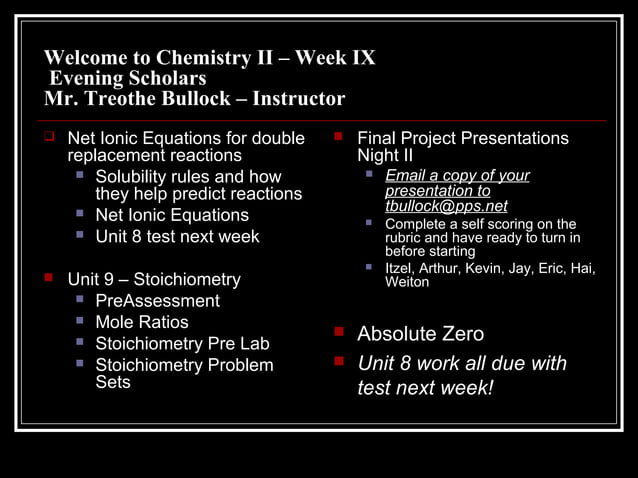 Chem II Day IX | PPT