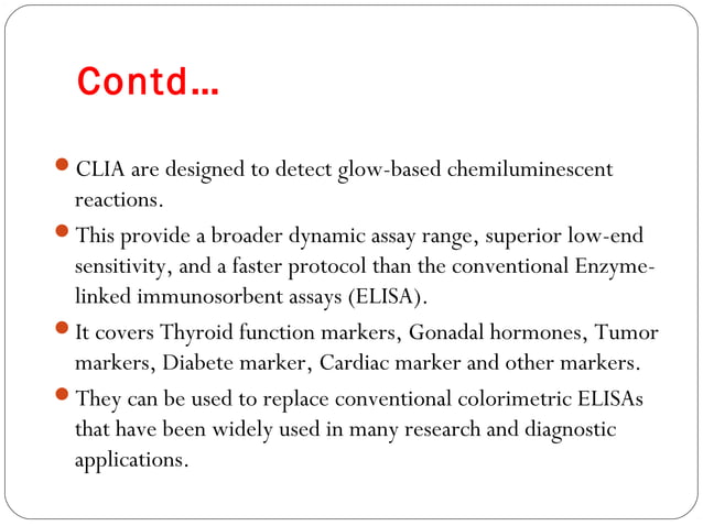 Chemiluminescence Immunoassay (CLIA) Technique | PPT