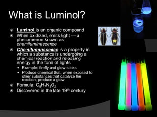 Chemiluminescence in blood stain detection ppt | PPTX | Blood Disorders ...