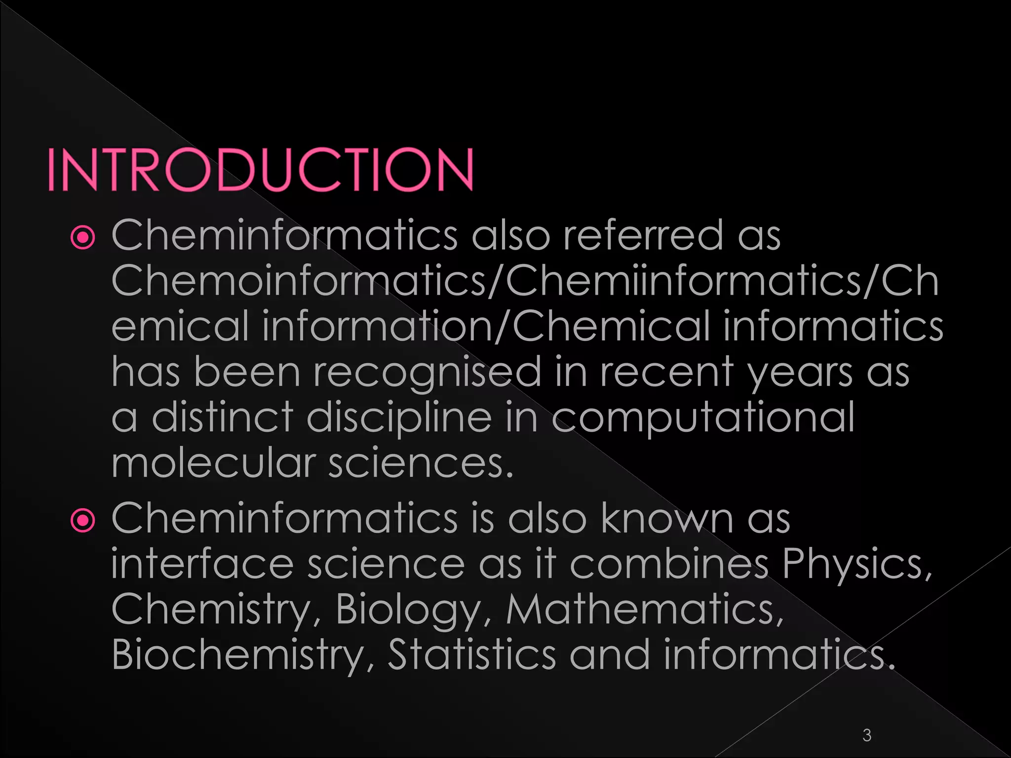 Cheminformatics in drug design | PPTX