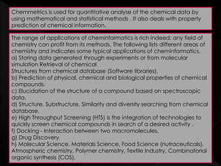 Cheminformatics in drug design | PPTX