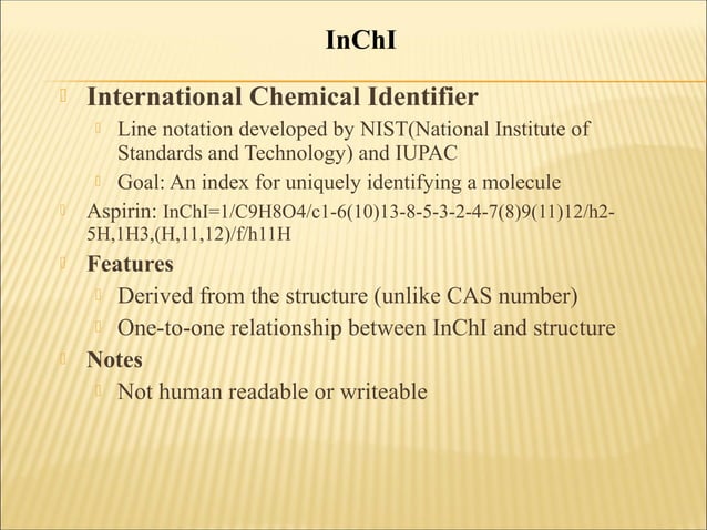 Cheminformatics: An overview | PPT | Databases | Computer Software and Applications