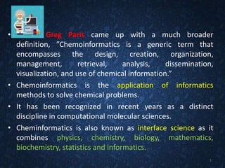 Cheminformatics by kk sahu | PPT