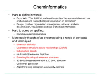 Overview of cheminformatics | PPT