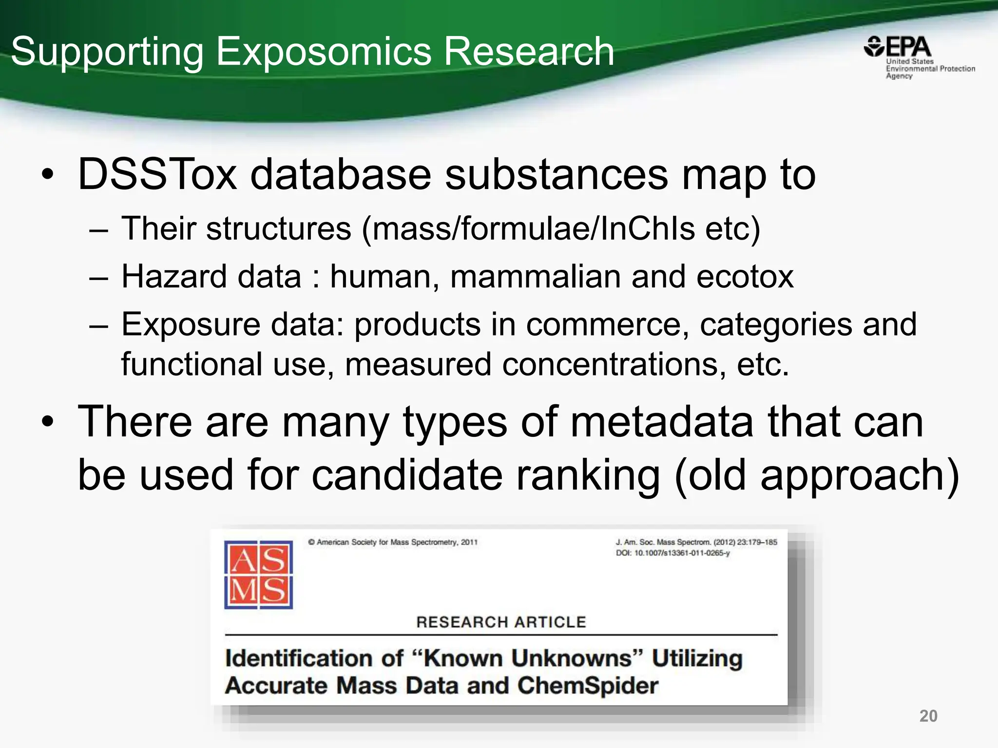 Cheminformatics tools and chemistry data underpinning mass spectrometry ...