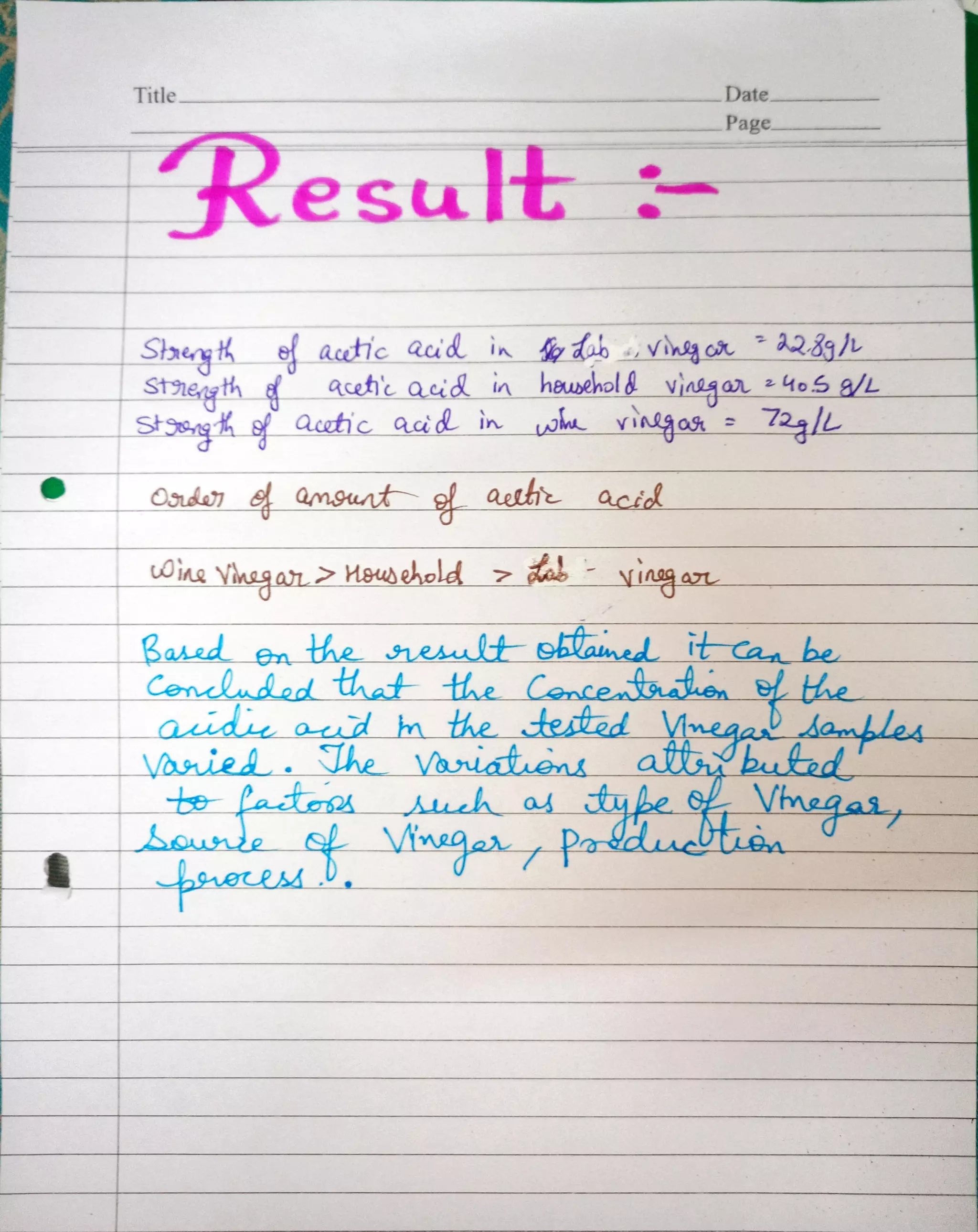 Chemistry Investigatory Project Class 11 | PDF