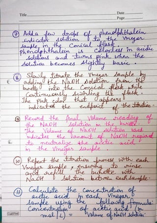 Chemistry Investigatory Project Class 11 | PDF