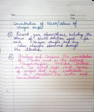 Chemistry Investigatory Project Class 11 | PDF