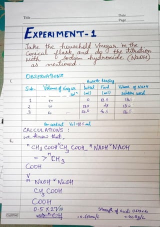 Chemistry Investigatory Project Class 11 | PDF