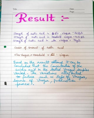 Chemistry Investigatory Project Class 11 | PDF