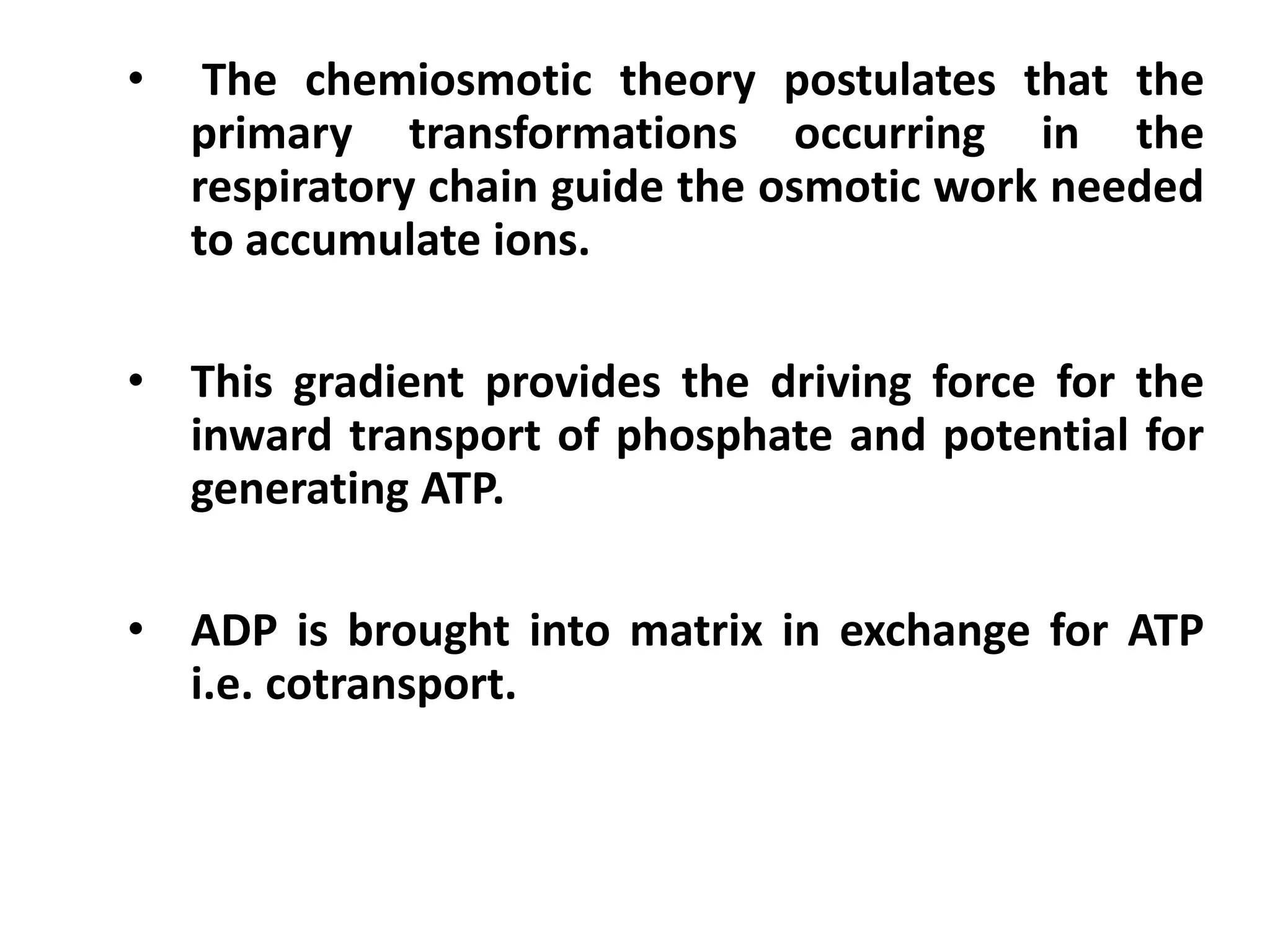 Chemiosmotic regeneration of ATP during respiration, fo f1 model of ...