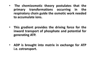 Chemiosmotic regeneration of ATP during respiration, fo f1 model of ATpase & role in ATP ...