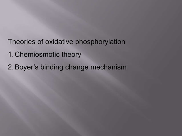 Chemiosmotic theory | PPT | Chemistry | Science