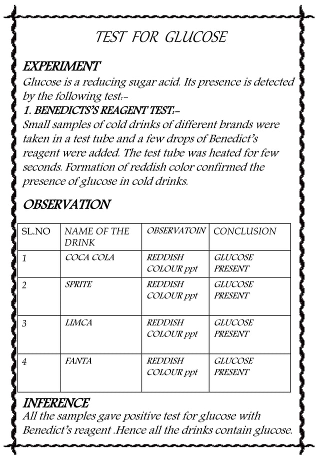 Chemisry project on content of cold drinks | PPTX