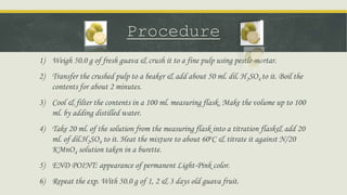 Study The Presence of Oxalate Ions in Different Stages Of Guava | PPTX