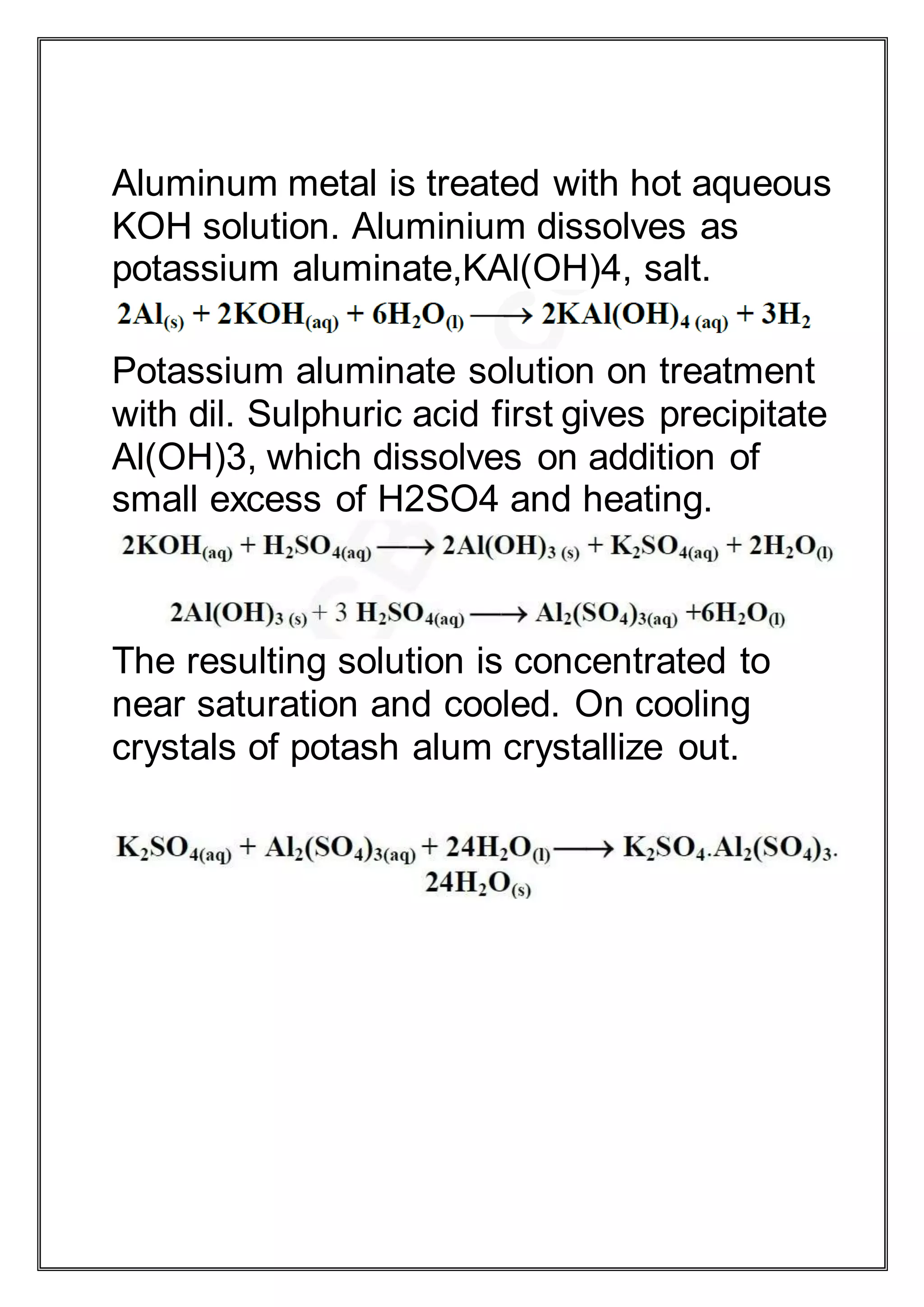 chemistry project on preparation of potash alum | DOCX