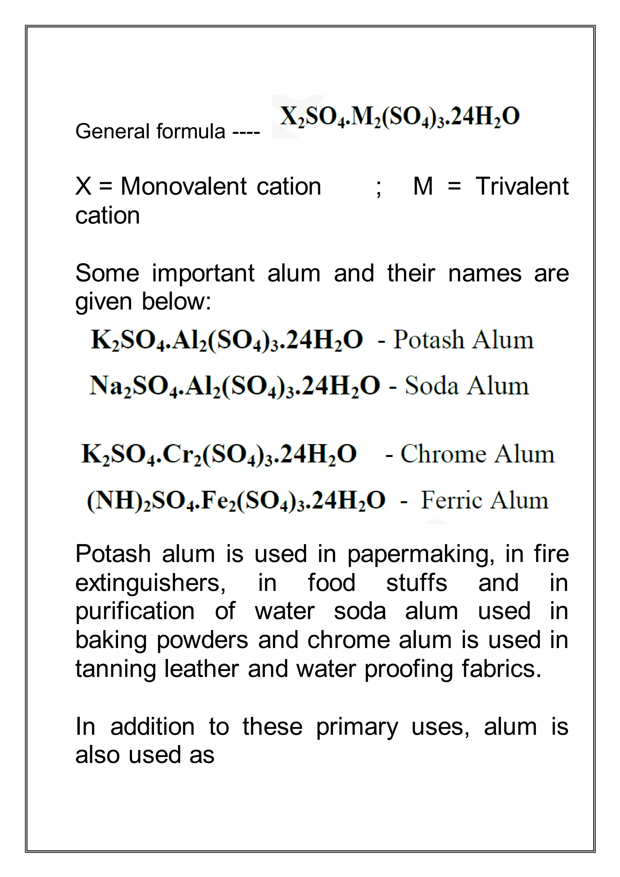 chemistry project on preparation of potash alum | DOCX