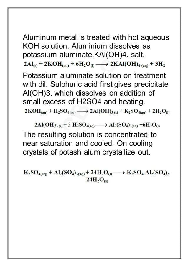 chemistry project on preparation of potash alum | DOCX | Commodities ...