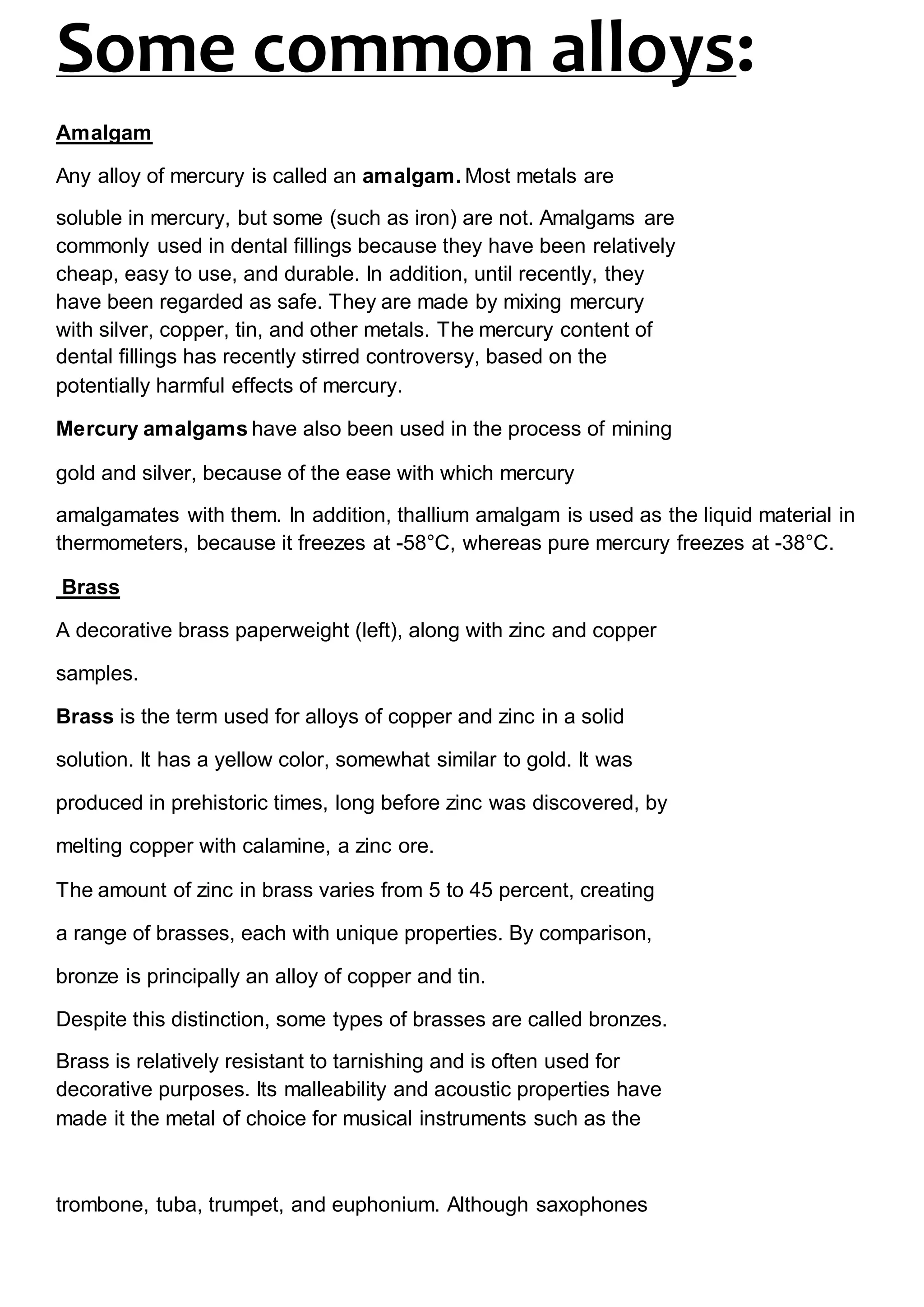 Chemistry project on study of constituents of alloys | DOCX