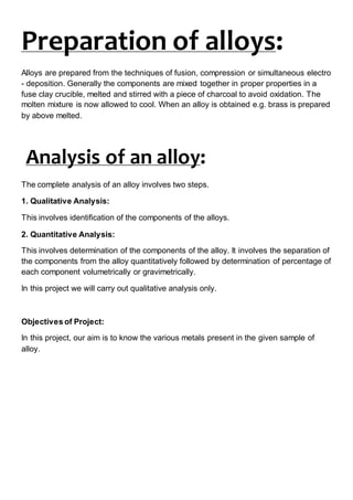 Alloys Chemistry