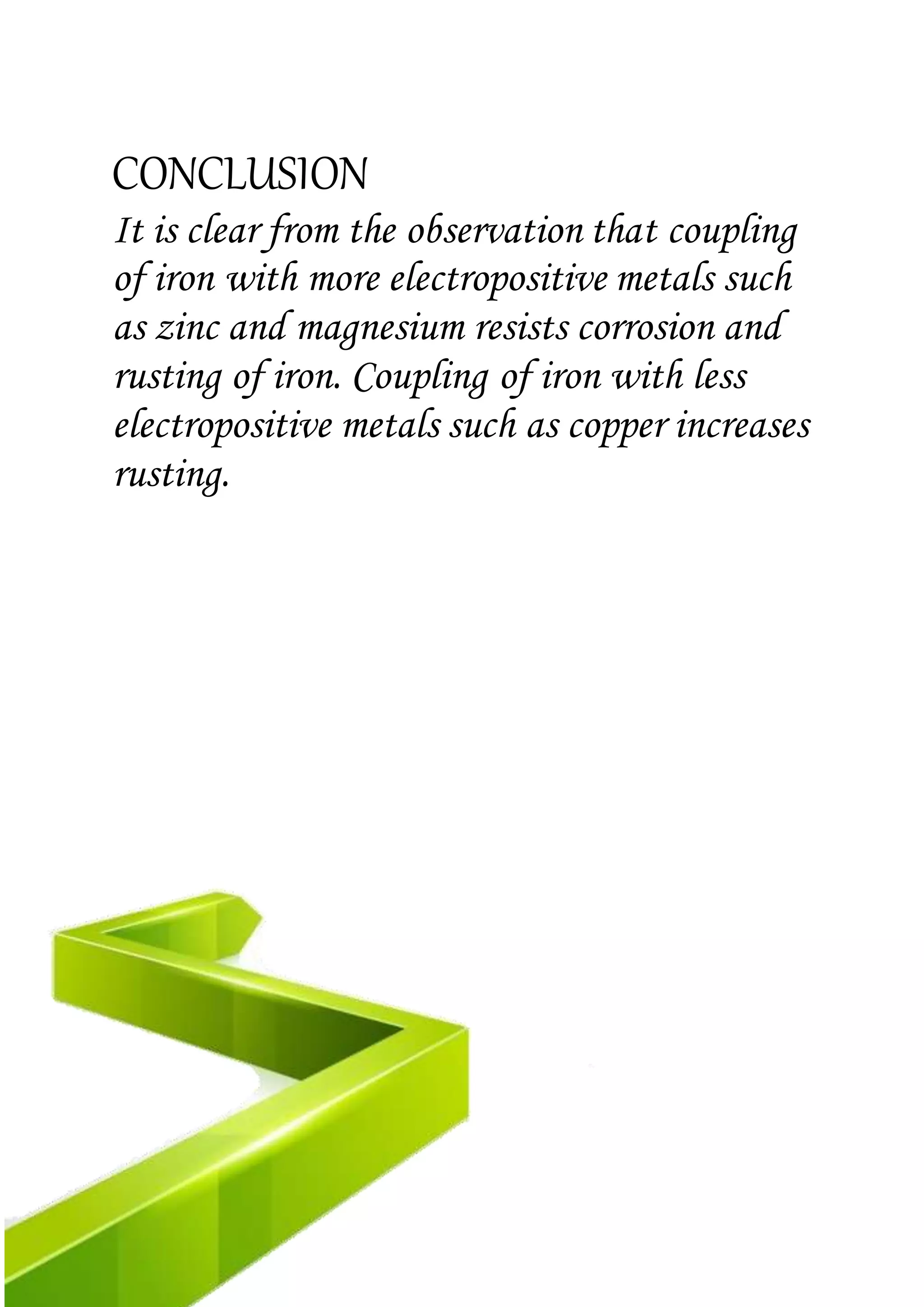 STUDY OF THE EFFECT OF METAL COUPLING ON THE RUSTING OF IRON | DOCX