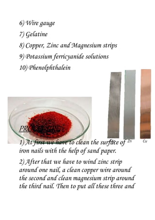 STUDY OF THE EFFECT OF METAL COUPLING ON THE RUSTING OF IRON | PDF