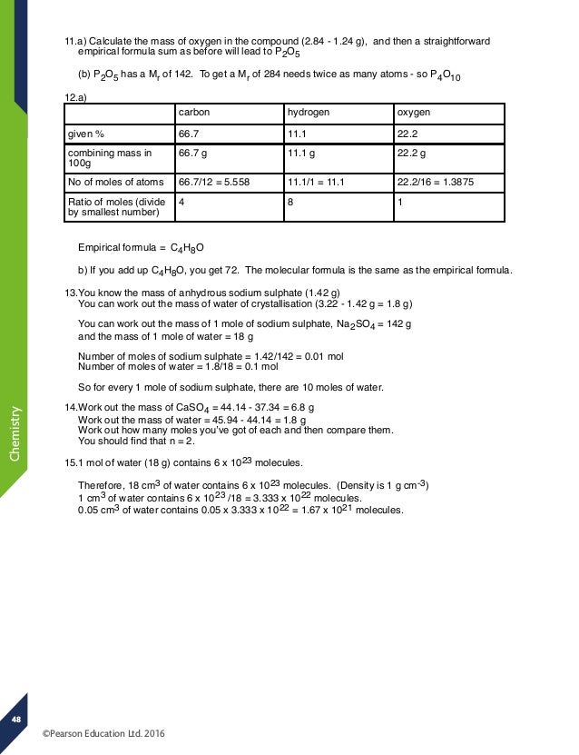 Chemistry Textbook answers