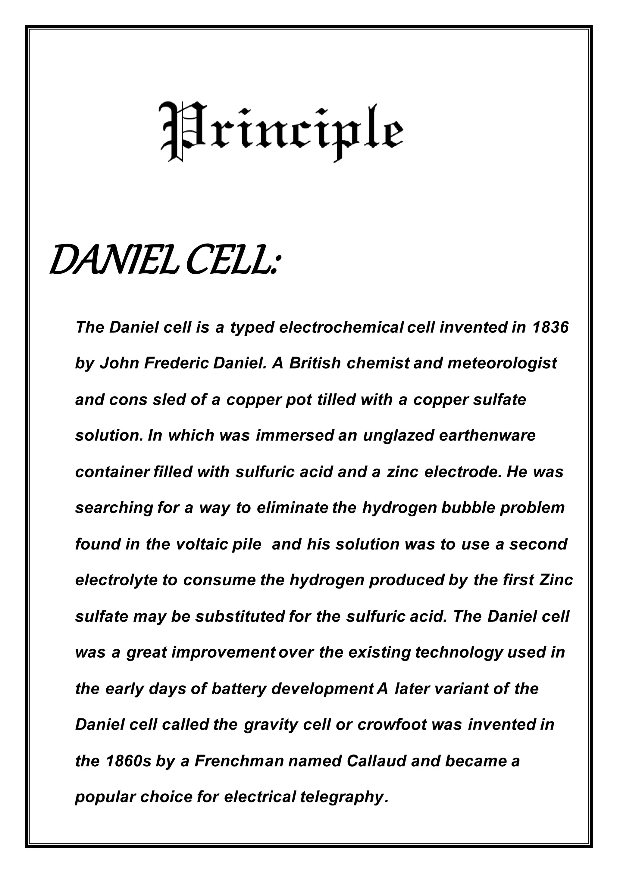 Chemistry Investigation Project (Daniel cell). | DOCX