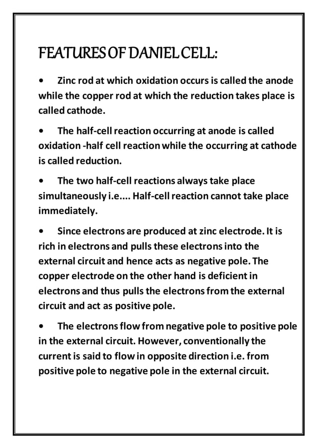 Chemistry Investigation Project (Daniel cell). | DOCX | Chemistry | Science